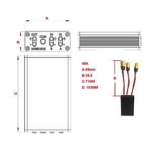 Copgge 40A 72V Dual Battery Parallel Connector XT60 Parallel Battery Converter for Increase The Capacity by Connecting Two Batteries in Parallel Equalization Module