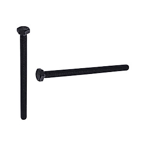 Aicosineg M8 x 120mm Carbon Steel Grade 8.8 External Hex Head Screw Bolts Metric Thread Hexagon Bolts Fastener for Hardware Furniture Machinery Black 10pcs