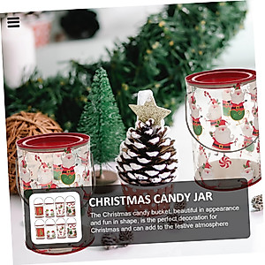 NOLITOY 8pcs Portable Cylinder Cookie Boxes Plastic Cookie Jar Sealed Containers for Food Pantry Sugar Jars Christmas Biscuit Tins Tinplate Lid Canister for Candy Mini Pvc