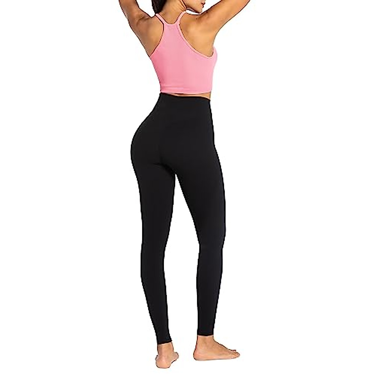 Sunzel Nunaked Workout Leggings for Women, Tummy Control Compression Workout Gym Yoga Pants, High Waist & No Front Seam Black X-Small 28"
