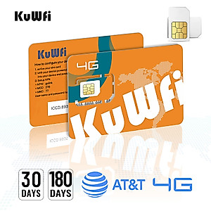 KuWFi 2GB Prepaid 4G LTE SIM Card for 30 Day Service Wireless Plan for Security Cameras, 4G Router- for Data, No Voice & Text No Contract IOT SIM Card