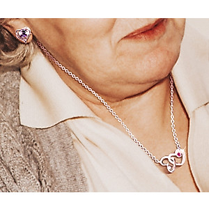 RARVA Grandma Gifts -Thank You Gifts Basket for Birthday Mothers Day Include Silver Heart Necklace Earrings Coffee Mug Set Candle Flower Grandmother Personized Gift Basket