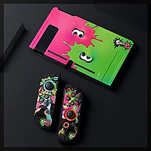 PERFECTSIGHT Cute Protective Case for Nintendo Switch, Kawaii Soft TPU Slim Cover, Cartoon Hard Shell Dockable Case for NS Console and Joy-Con Controllers - Shock-Absorption Anti-Scratch (Splatoon)