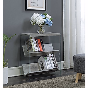 Convenience Concepts SoHo Bookcase, Faux Birch / Glass