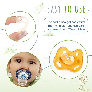 AUEAR, 10 Pack Silicone Adapter Rings Holder for Nipple Pacifier Clip Food Grade Transparent Color