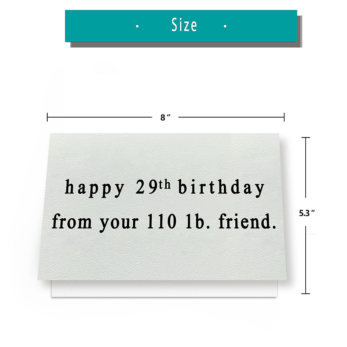 YiKaLus Happy 29th Birthday Card for Friends, Funny 29 Bday Gifts from Best Friends, Happy 29th Birthday From Your 110lb. Friend