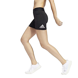 adidas womens Alphaskin Shorts Tights Black/White X-Large 4"