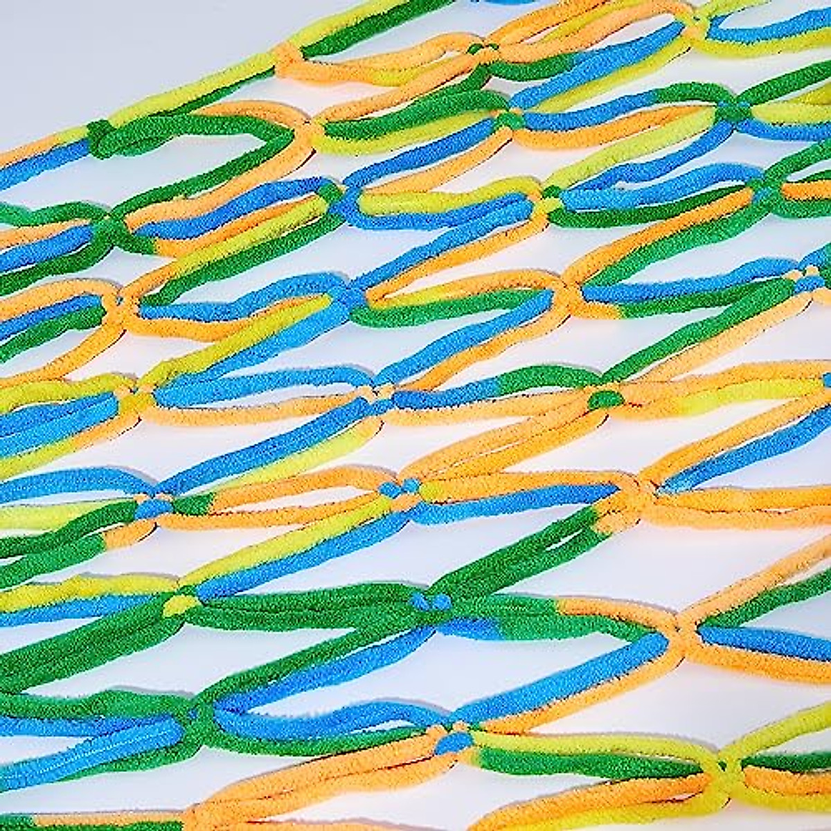 Basumee Stuffed Animals Net or Hammock Toy Storage Organizer Toy Hammock Hanging Stuffed Animals Storage Holder with Tassels for Nursery Kids Bedroom Room Wall Décor, Yellow-Green