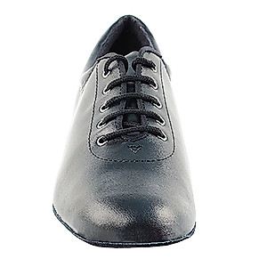 Very Fine Dance Shoes - Ladies Practice, Cuban Low Heel Ballroom Dance Shoes - 2601-1.5-inch Heel and Foldable Brush Bundle - Black Leather - 9