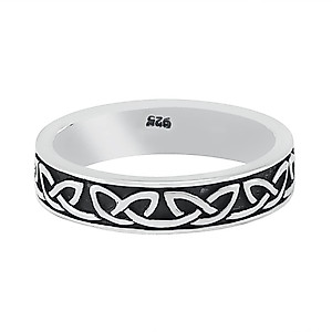 Silver Ring for Women, Celtic Knot Design Ring, Sterling Silver Ring Women, Ring Size 10 Women Sterling Silver