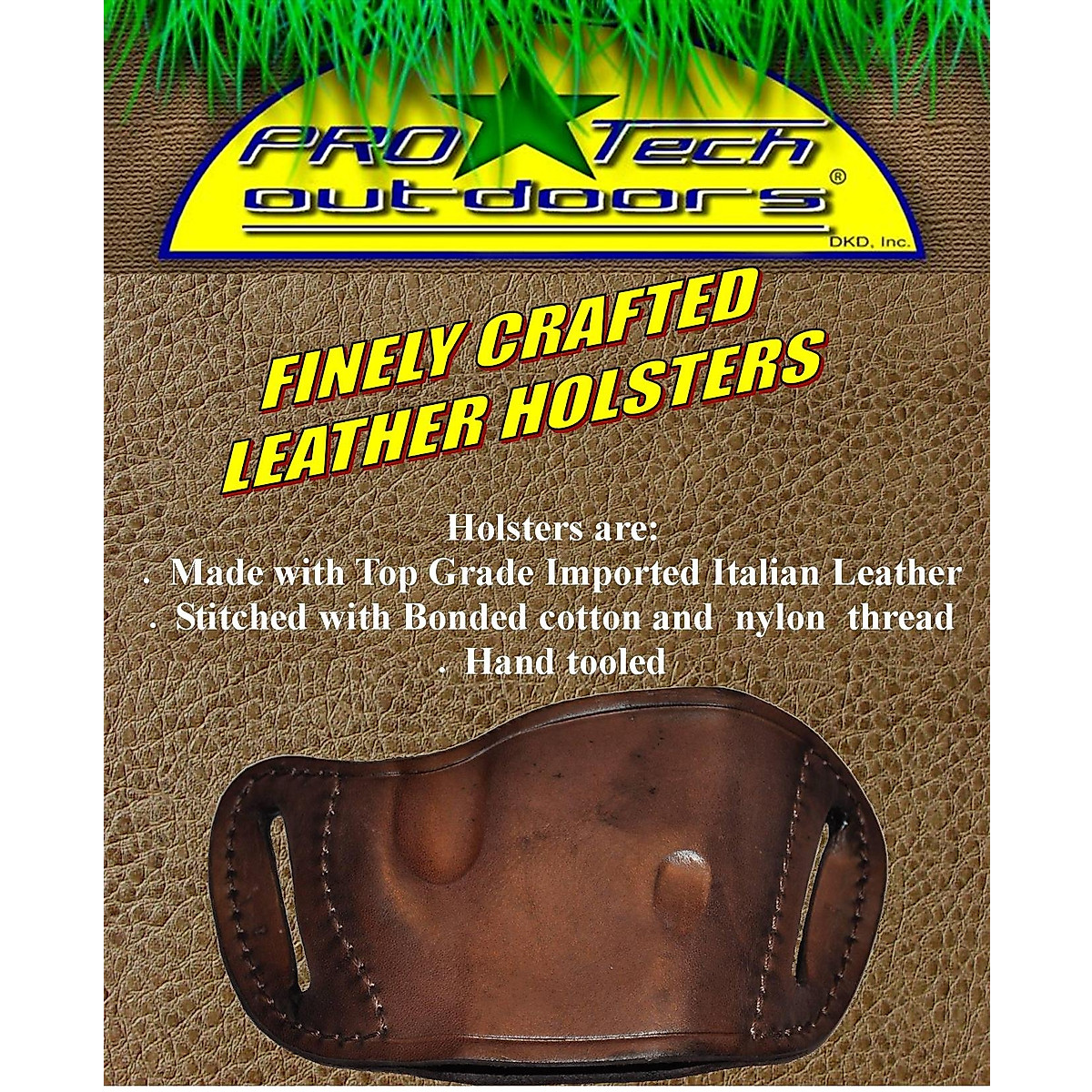 Brown Leather Belt Slide Gun Holster for Ruger P94, P95, SR9, 22/45