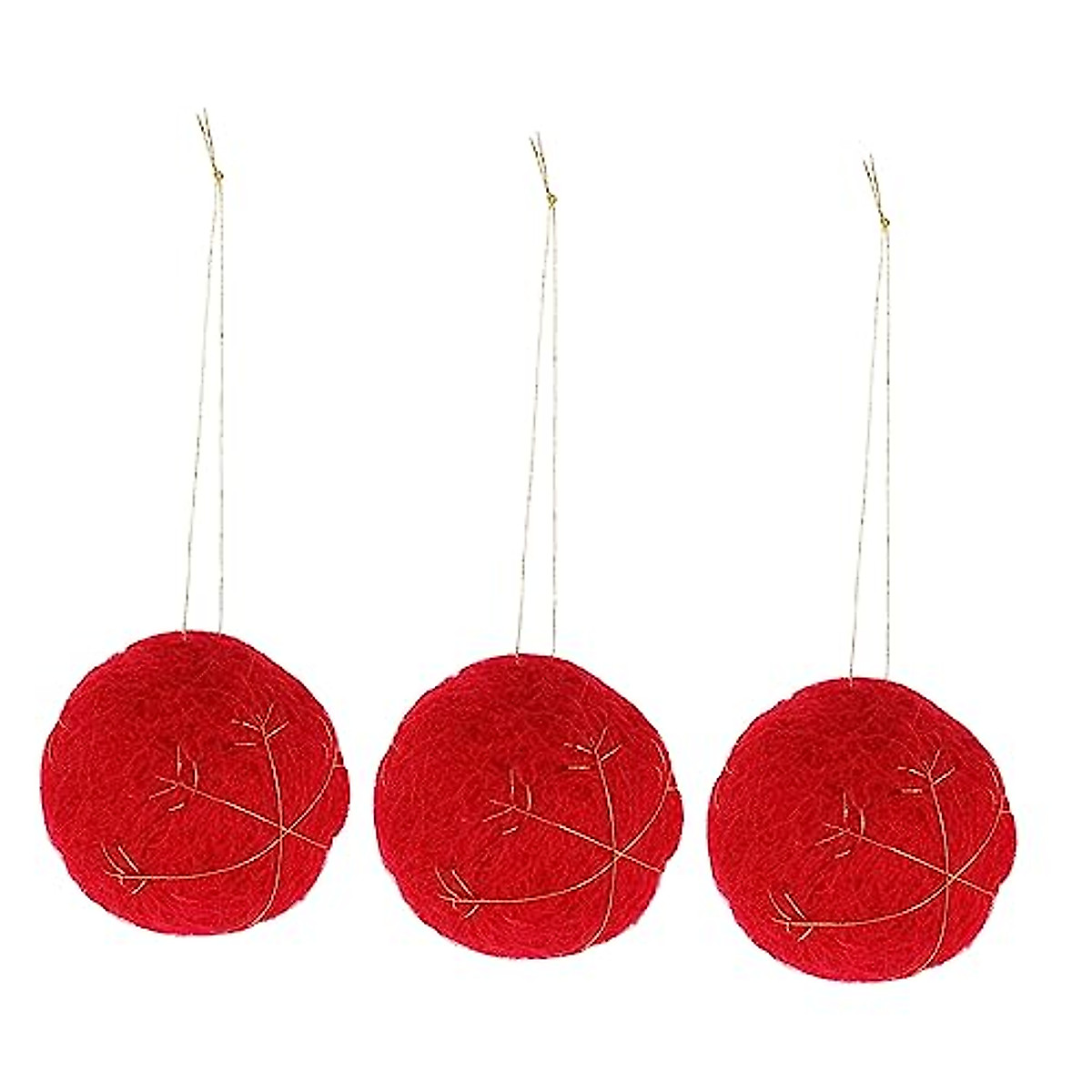 EXCEART 3pcs Christmas Felt Balls Christmas Wreath Mantel Decorations for Fireplace Prom Decorations Christmas Ball Ornaments Christams Tree Pom Pom Ball Christmas Tree Ornament Manual Red