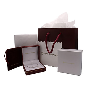 All Patron Saints Sideways Cross Necklace For Women - Solid Sterling Silver - Adjustable Length - Gift Set