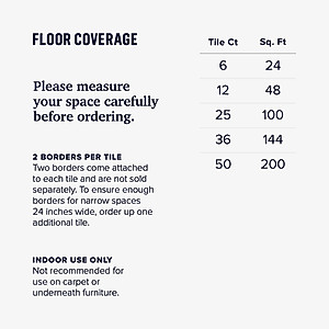 Velotas 1/2 Inch Interlocking EVA Foam Personal Fitness Mat, Diamond Plate Exercise Mats for Indoor Workout, 24 in x 24 in