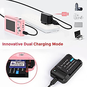 Digital Camera, NEZINI 2 Charging Mode Mini Kids Camera, Full HD 1080P 36MP 2.4 Inch LCD Vlogging Camera for Kids, 16X Zoom Compact Pocket Camera Point and Shoot Camera for Kids Beginners (Pink)