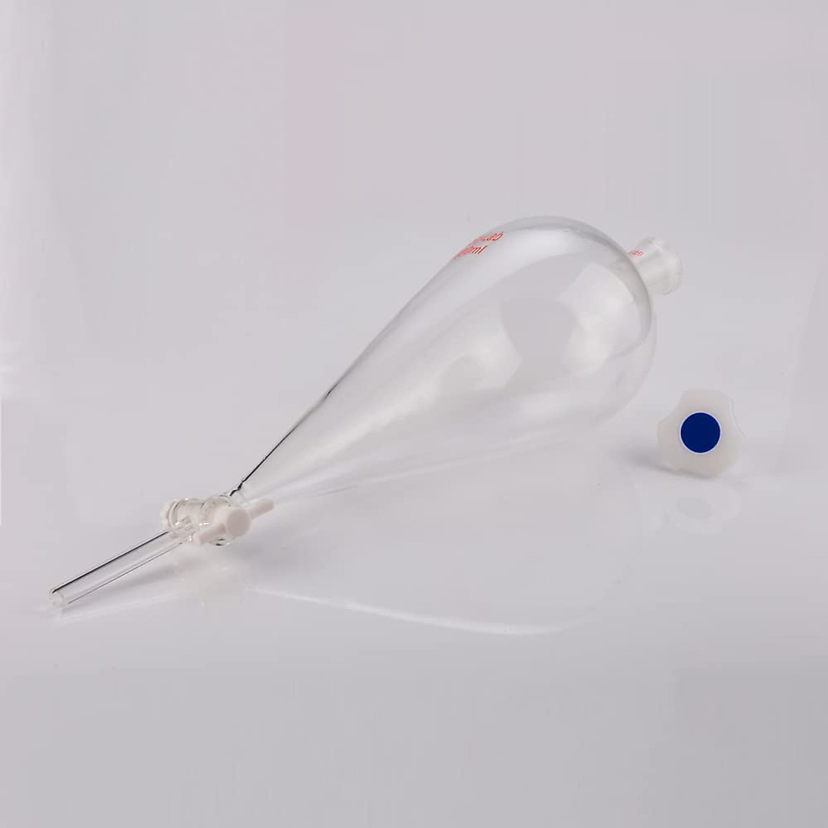 stonylab Borosilicate Glass 1000 ml Heavy Wall Conical Separatory Funnel with 24/29 Joints and PTFE Stopcock, 1000 ml