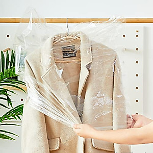 60 Pcs 3 Sizes Dry Cleaner Bags Plastic Clear Garment Bags Can Be Hung Transparent Clothes Dust Cover for Suits, Dresses, Gowns, Coats, Uniforms