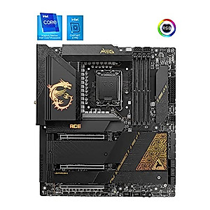 MSI MEG Z790 ACE Motherboard E-ATX - Supports Intel Core 12/13th Gen Processors, LGA 1700, DDR5 Boost (7800+MHz/OC), 2x PCIe 5.0 x16, 1x PCIe 4.0 x16, 1 x M.2 Gen5, 4 x M.2 Gen4, 2.5Gbps LAN, Wi-Fi 6E