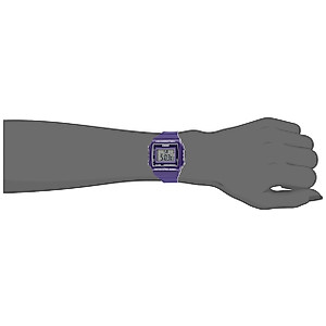 Casio W-215H-6 Men's Digital Quartz Watch with Resin Strap, Purple/Grey, Bracelet