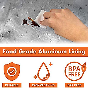 opux Premium Insulated Lunch Box for Boys, Girls | Durable Leakproof School Lunch Bag with Handle Clip, Mesh Pocket | Reusable Work Lunch Pail Cooler for Adult, Men, Women | Fits 14 Soda Cans (Black)