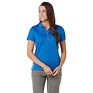 Callaway Women's Short Sleeve Ottoman Performance Golf Polo With Sun Protection (Size Small - 4X-Large), Magnetic Blue, Medium