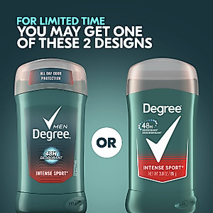 Degree Men Original Aluminum Free Deodorant for Men, 48-Hour Odor Protection, Intense Sport, 3 Ounce (Pack of 6)