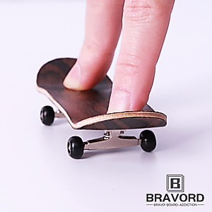BRAVORD Professional Complete Wooden Fingerboard 32/34mm 5-Ply Maple Finger Skateboard with Upgraded Components (Classic Maple)