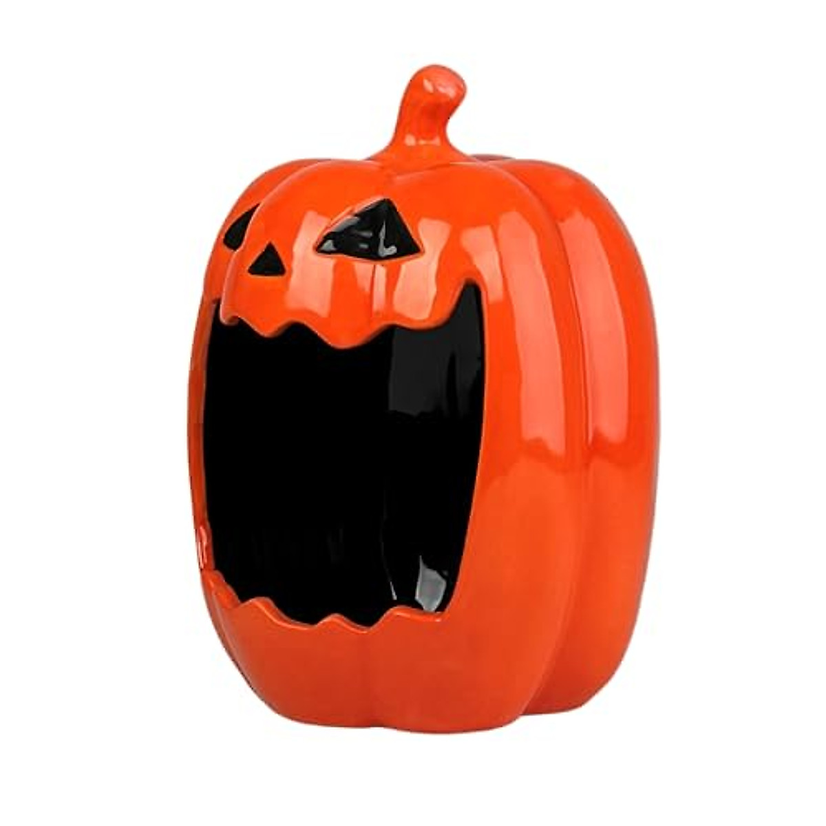 10 Strawberry Street Jack O' Lantern Candy Dish, 6.5" x 10", Orange/Black