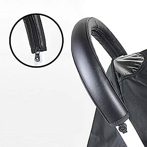 Handle Sleeve Cover for Babyzen YOYO2 / YOYO+ Strollers, Artificial Leather Black