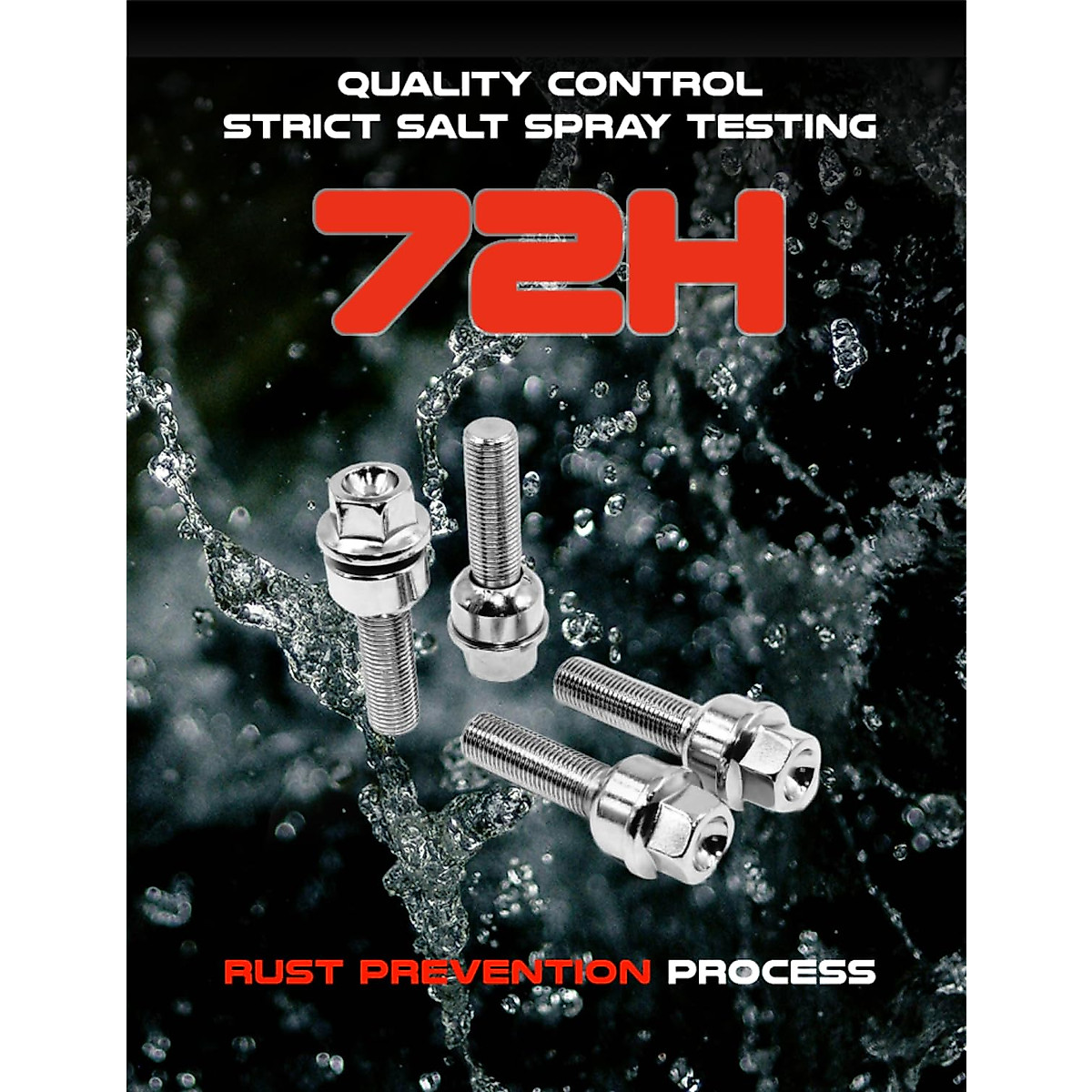 Set of 20 Veritek 14x1.5mm 45mm Extended Thread R14 Radius Chrome Ball Seat Washer Lug Bolts for Porsche Factory Wheels