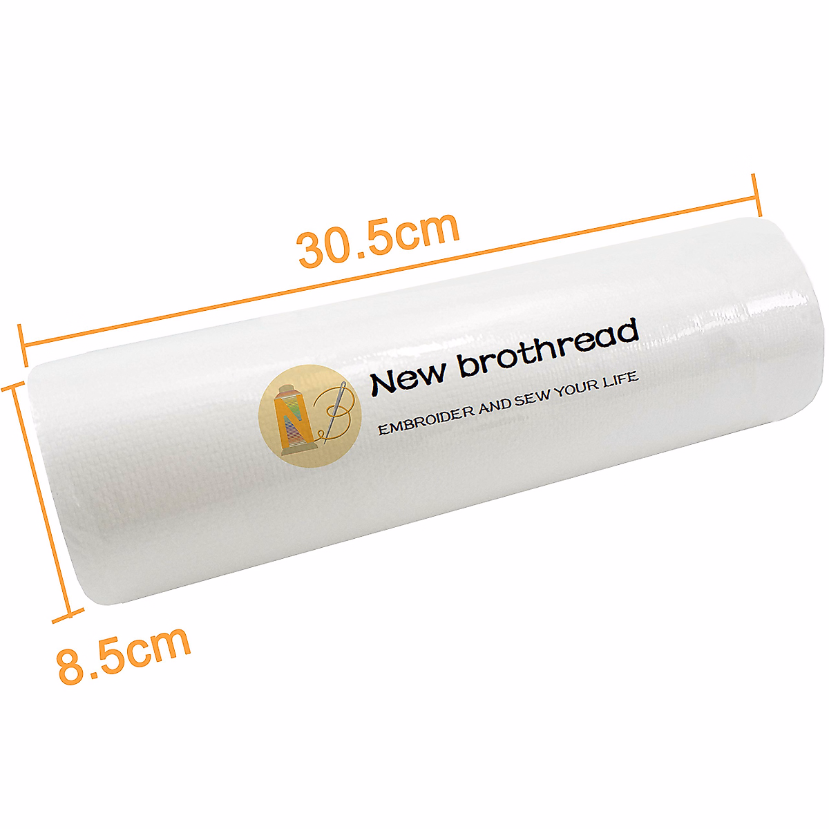 New brothread Fusible Iron on No Show Mesh Machine Embroidery Stabilizer Backing 12" x 25 Yd roll - Light Weight 1.8 oz - 3 Options - Tear Away/Cut Away/No Show Mesh