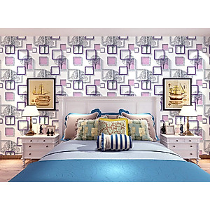 Amao Classic Purple Wallpaper Decorative for Countertop Self Adhesive Shelf Drawer Liner Sticker 17.7''x98''