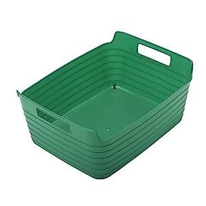 ECR4Kids Assorted Large Bendi-Bins with Handles, Stackable Plastic Storage Bins for Toys and More, Assorted Colors (6-Pack)