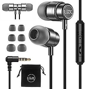 UliX Rider Wired Earbuds in-Ear Headphones, Earphones with Microphone, 5 Years Warranty, with Anti-Tangle, Reinforced Cable, 48 Ω Driver, Intense Bass, Ear Buds Phones for iPhone, iPad, Samsung