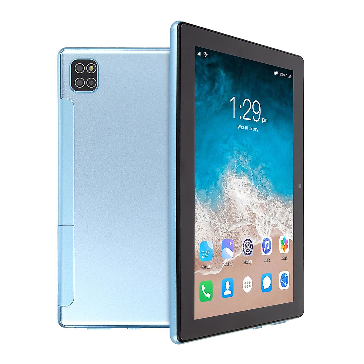 Smart Tablet, Dual Cameras GPS Tablet 4GLTE 1920X1200 Resolution 8 Inch Octa Core CPU 6GB＋128GB Storage with OTG Cable for Entertainment for Reading (Blue)