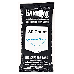 Gameday Biodegradable No Rinse Body Wipes 30 Count Made From Bamboo To Combat , Survive Anywhere and Everywhere