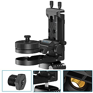 Laser Level Wall Mount Fine-tuning Bracket - ACTBOT Laser Level Line Tool Adapter 360° Magnetic Pivoting Base Tile Floor Multi-Line Point Laser L-Bracket Holder Universal 1/4" Tripod Mountable Stand