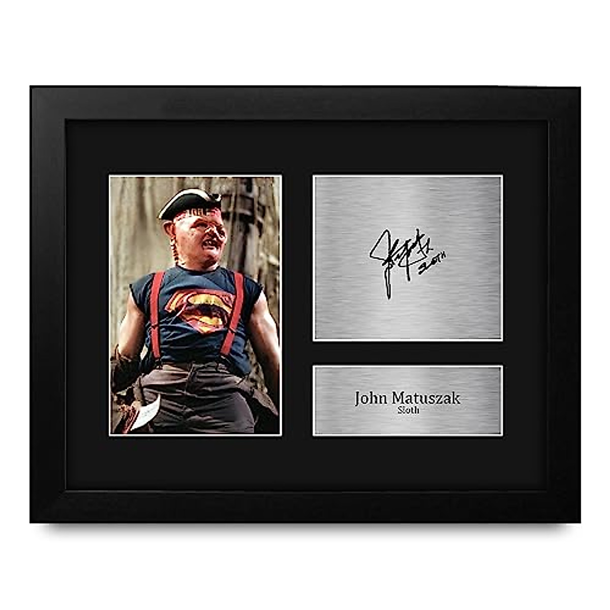 HWC Trading John Matuszak The Goonies Sloth Framed Gifts Printed Signed Autograph Picture for Movie Memorabilia Fans - US Letter Size