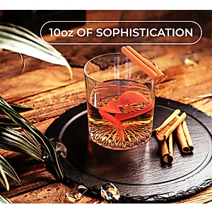 GLORAMA Old Fashioned Whiskey Glasses - Set of 4, 10oz Lead-Free Premium Crystal, Heavy Base Glass for Scotch, Bourbon, Whisky, Cocktails. Elegant Drinkware for Men’s Gifts & Home Bar Essentials