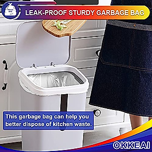 OKKEAI 50L Large Garbage Bag 13 Gallon Trash Bags for Kitchen,Home,White,60 Count