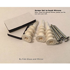 22" X 34" Inch Diamond Frameless Mirror 1" Beveled Edge W/ 2 Hooks