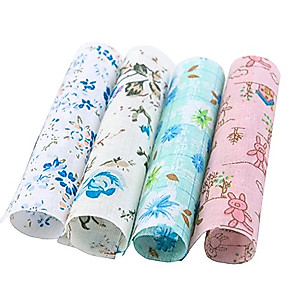 Penta Angel 4 x 4 Inch/10 x 10cm 100 Pieces Assorted Pre-Cut Printing Cotton Cloth Square Bundle Quilt Craft Fabric Patchwork DIY Sewing Scrapbooking Quilting Dot Pattern (100 pcs)