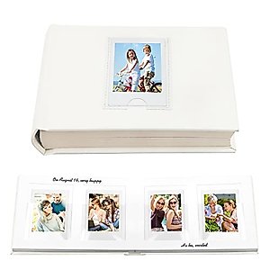 Photo Album with Writing Space for Fujifilm Instax Mini Camera, Polaroid Camera, 64 Pockets Instax Photo Album Polaroid Photo Albums Book for Fujifilm Instax Mini 11 9 8 40 Evo Instant Camera, White