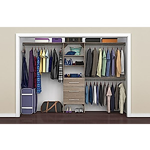 ClosetMaid 1936040 SuiteSymphony Modern 25-Inch Closet Organizer with Shelves and 3-Drawers, Natural Gray