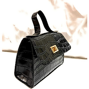 Luxury Handbags with Crossbody in premium PU Leather (Premium black)