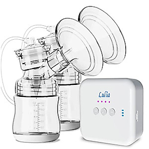 Double Electric Breast Pump, Pain Free Breastfeeding Pump with 3 Modes and 4 Levels, Portable Rechargeable Breast Pumps for Travel, Home, Driving & Office