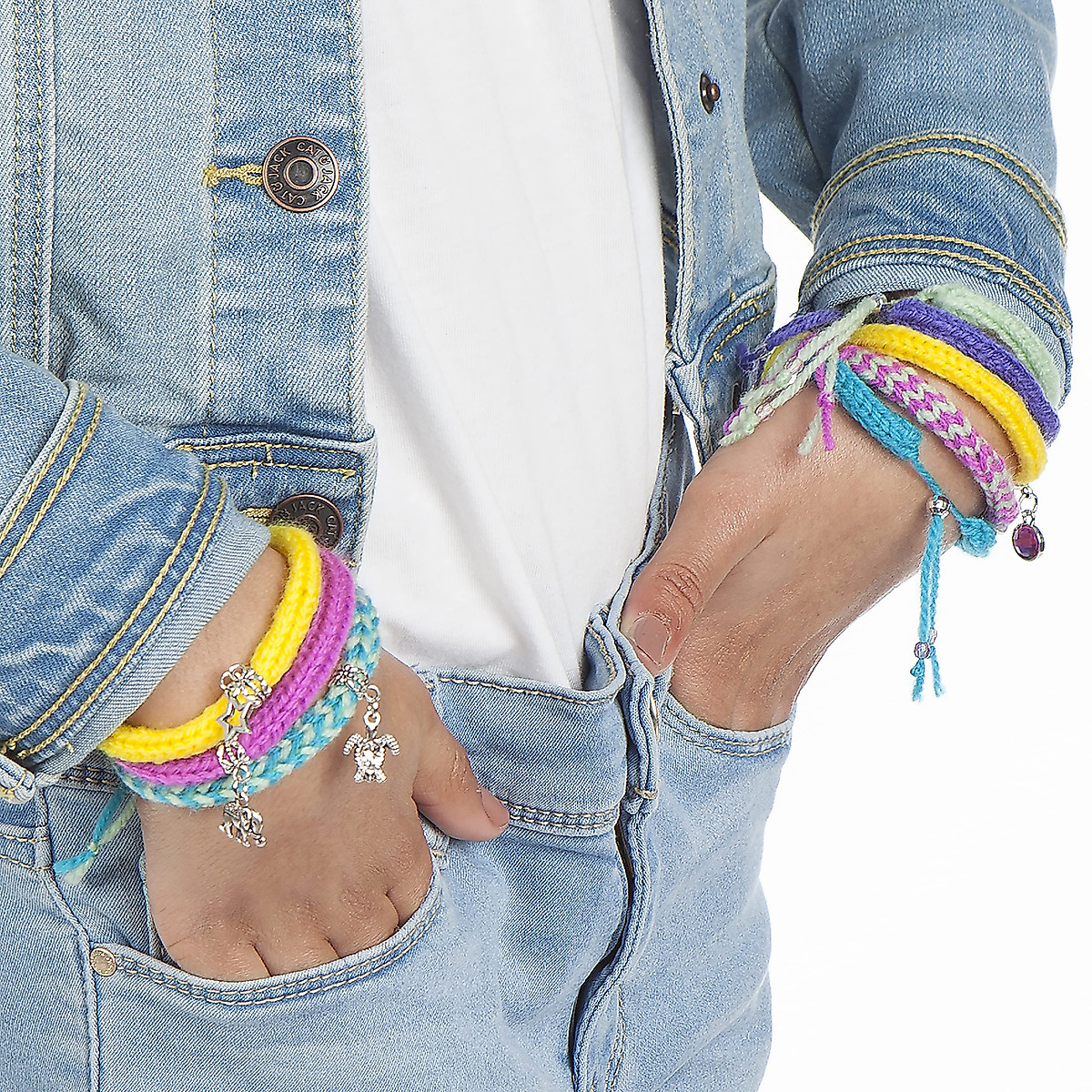 Creativity for Kids Quick Knit Charm Bracelets - Create 10 DIY Friendship Bracelets, Kids Jewelry Making Kit