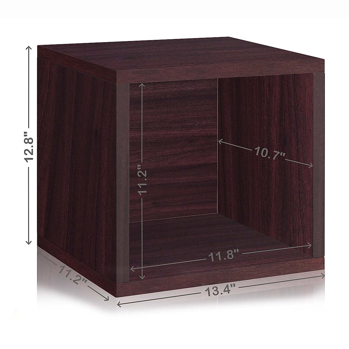Way Basics,1 shelves Eco Stackable Storage Cube, Cubby Organizer (Tool-Free Assembly and Uniquely Crafted from Sustainable Non Toxic zBoard paperboard), Espresso (11.2"D x 12.8"W x 13.4"H)