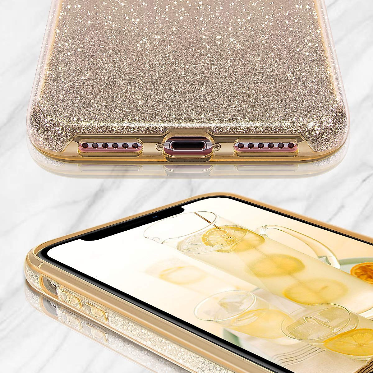 MATEPROX Compatible with iPhone 11 Pro Max case,Bling Sparkle Girls Women Protective Case for iPhone 11 Pro Max 6.5 inch(Gold)