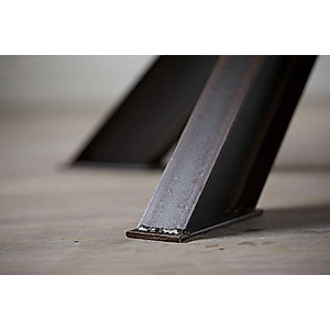 JAMES + JAMES Square Industrial Steel X Pedestal Table (46" x 46" Square, Tuscany Finish)